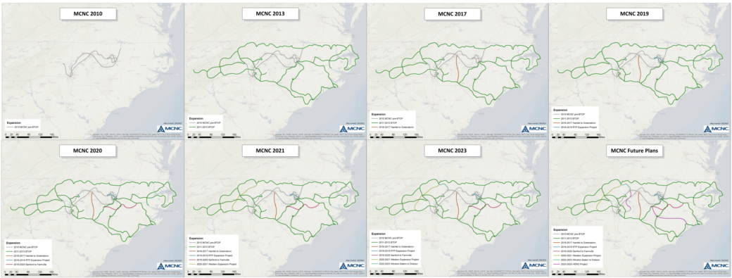 Day 4: New map shows 20 years of network growth for North Carolina - MCNC